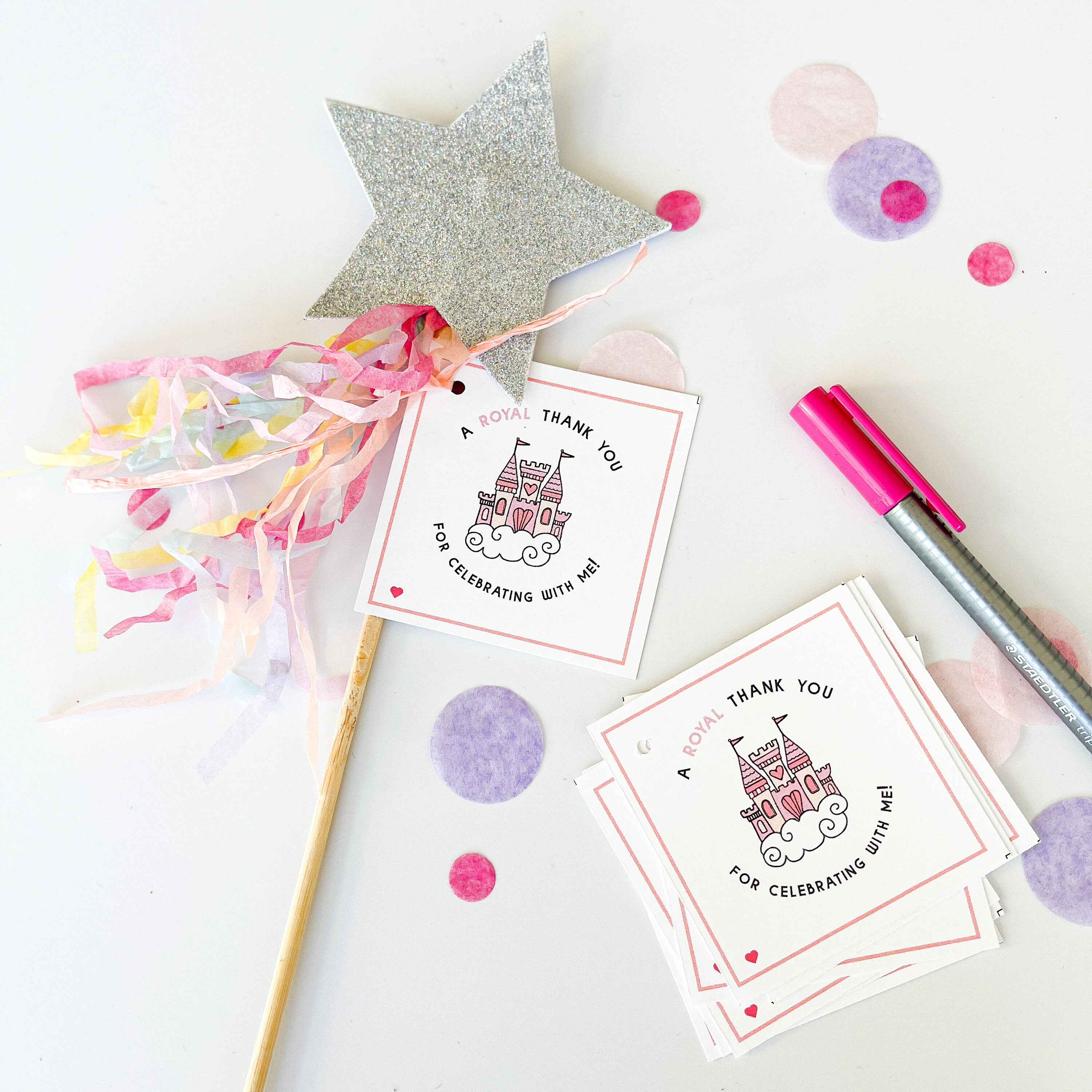 Princess Party Favor Tag Printable Pastel Princess Fairy Tale Theme ...