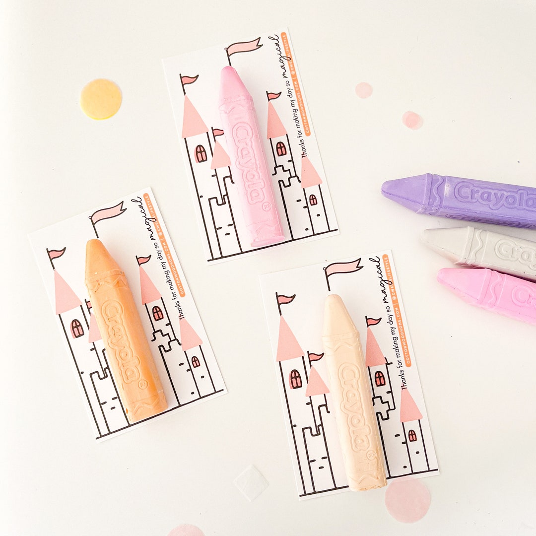 Princess Chalk Card Printable, Kids Party Favor Activity, Color Your ...