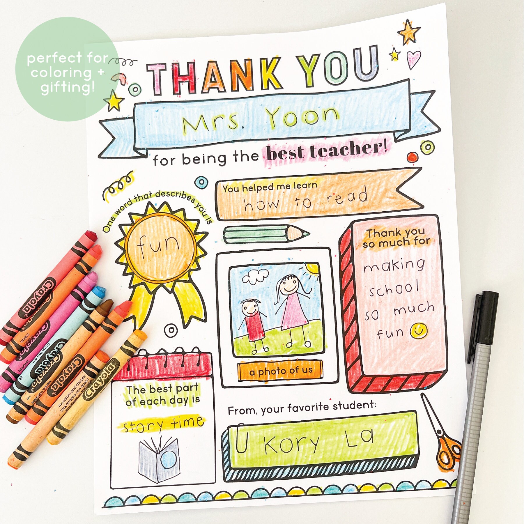 DIY Teacher Appreciation Printable | Thank You Teacher Printable for ...