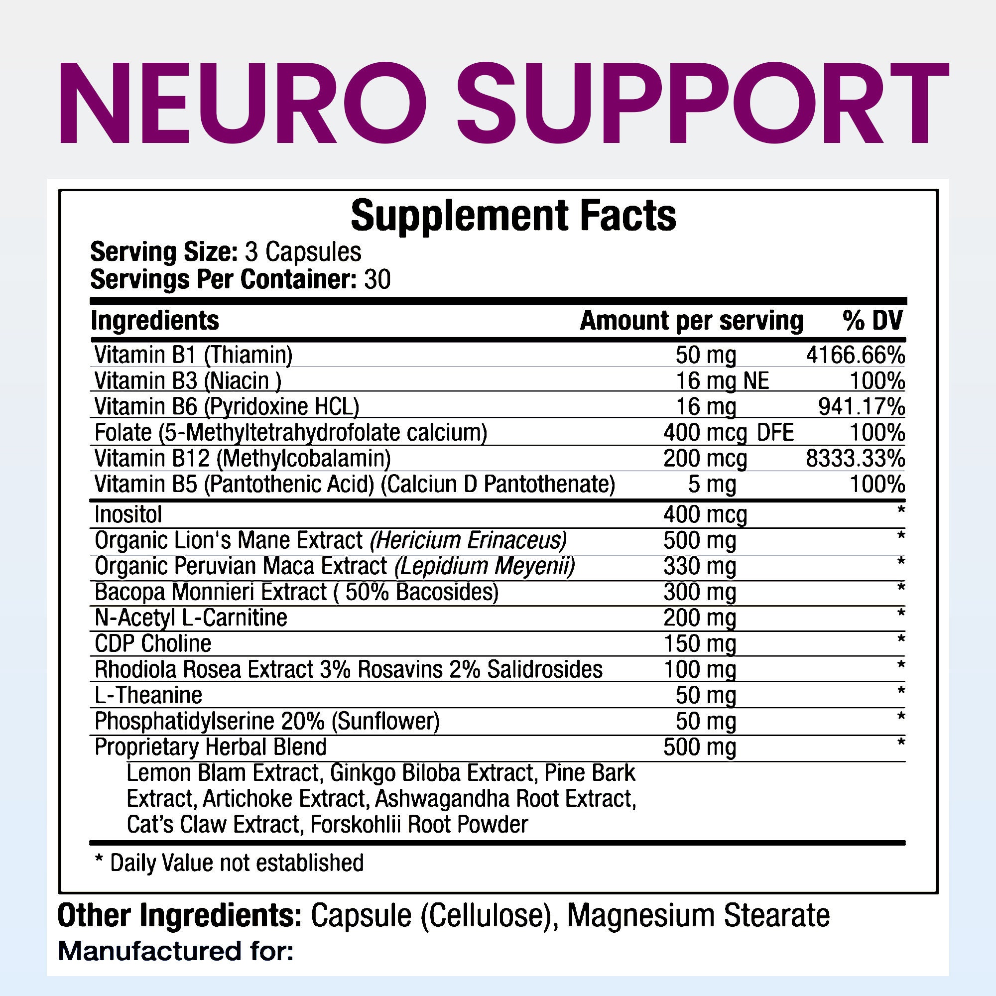 Truemed Neuro Support 90 Vegetable Capsules - Etsy