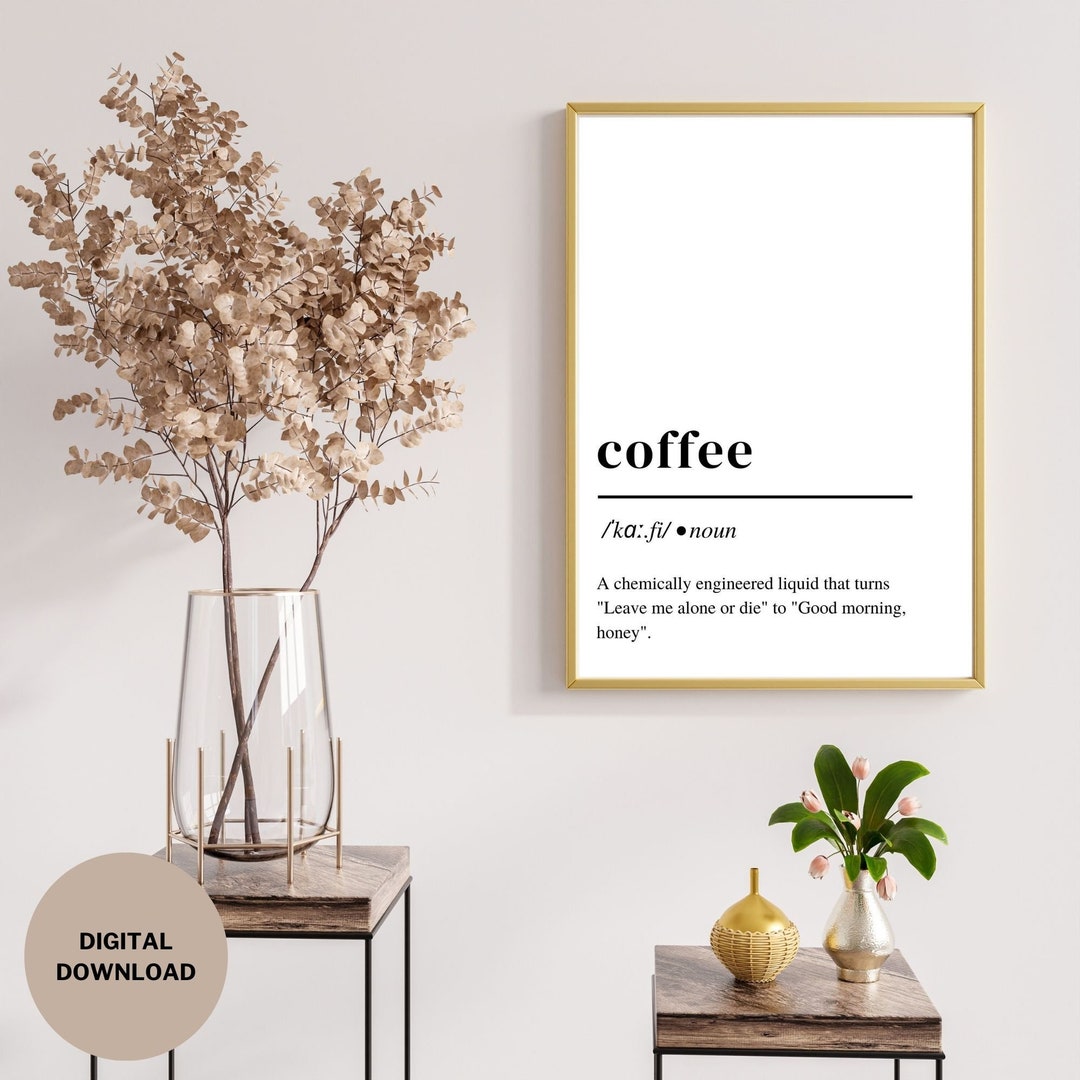 Coffee Definition Print Printable Wall Art Coffee Wall - Etsy