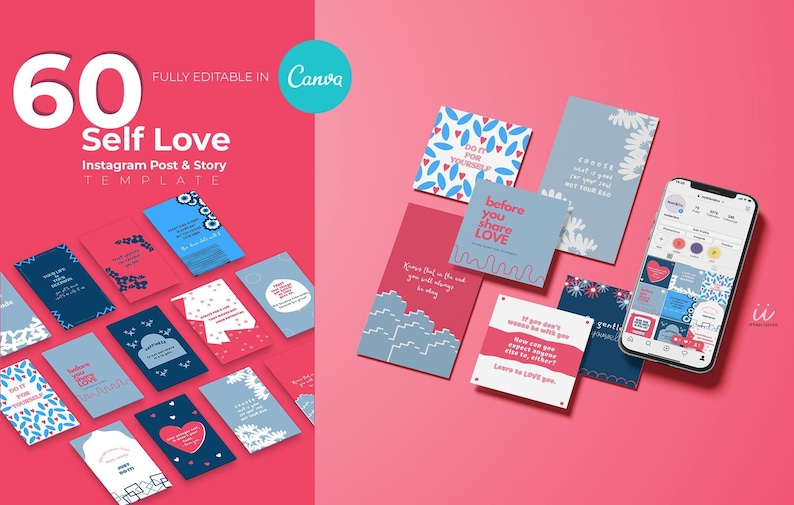 60 Self Love Instagram Post and Story Template Canva - Etsy