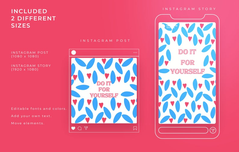 60 Self Love Instagram Post and Story Template Canva - Etsy