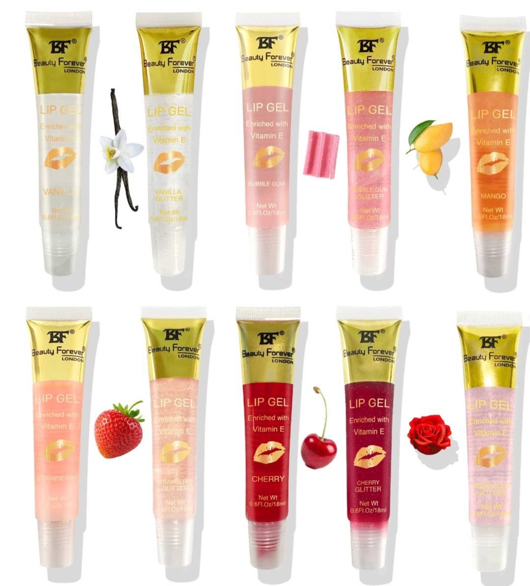 Nk and BF Travel Size Lip Glosses, 15ml Sets Present Gift Strawberry ...