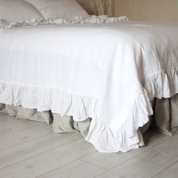 Linen Ruffle Duvet Cover - Etsy
