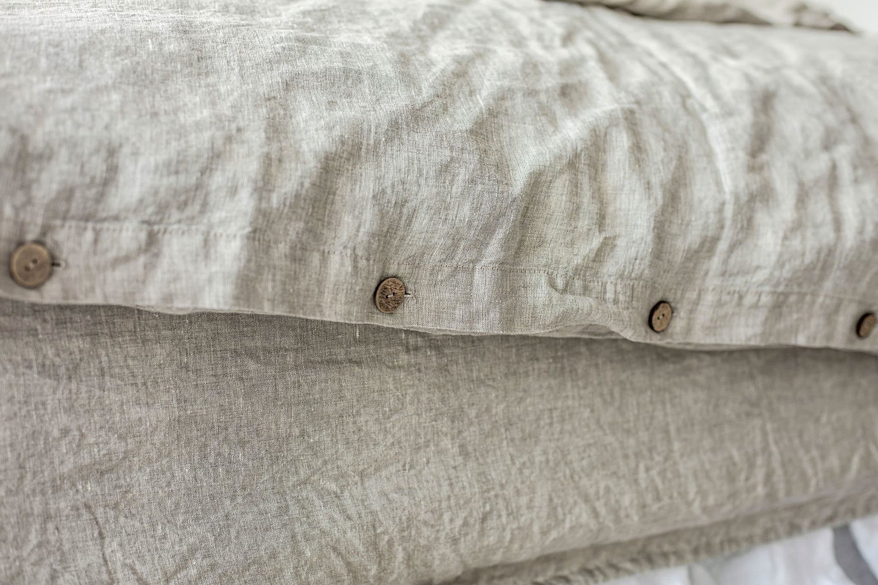 Classic Duvet Cover With Buttons Natural Duvet Cover Natural Linen ...