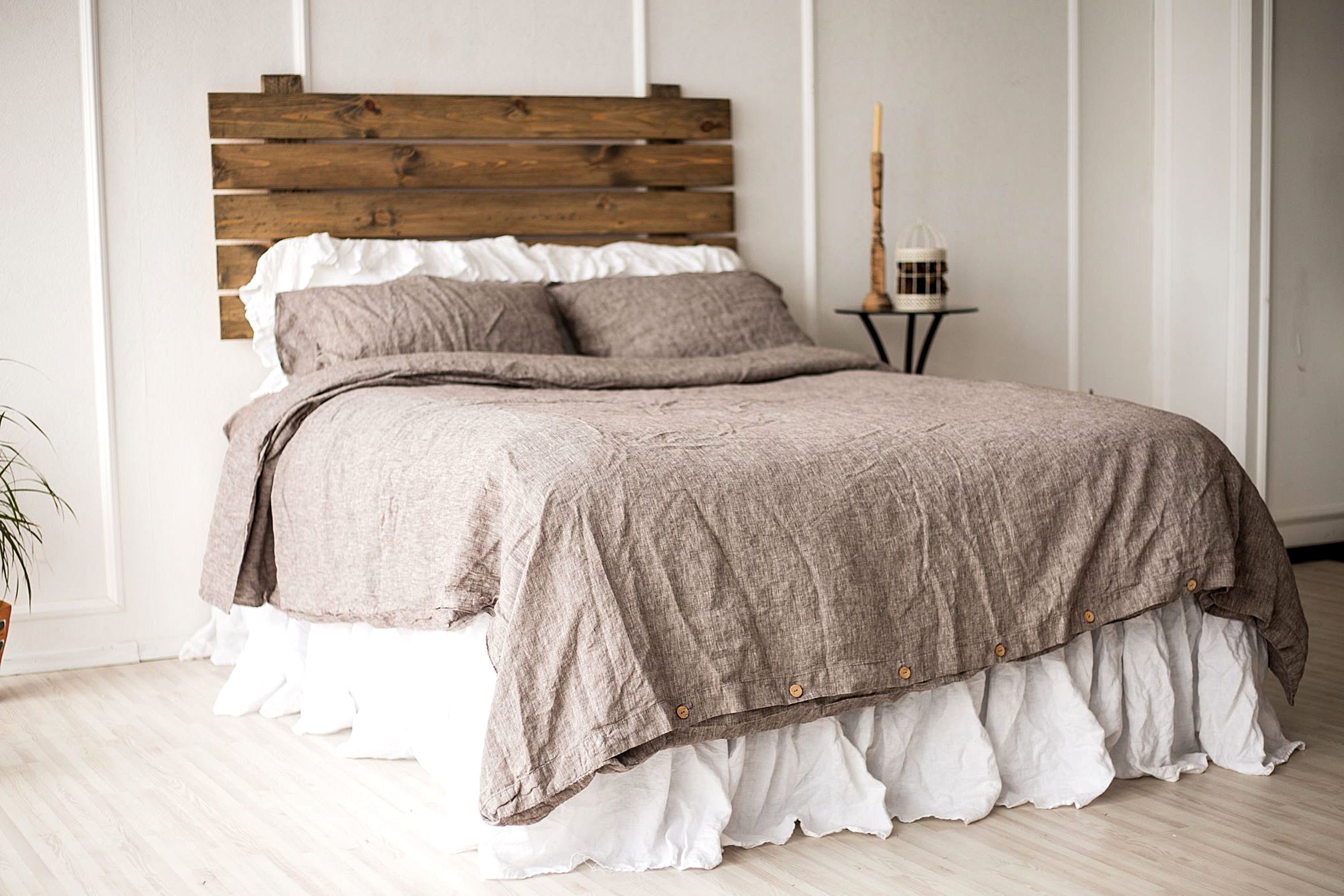 Classic Duvet Cover With Buttons Natural Duvet Cover Natural Linen ...