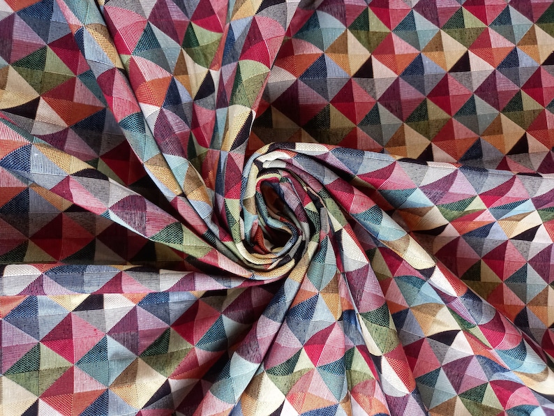 Tapestry Designer Heavyweight Luxury Fabric Geometric Colorful ...
