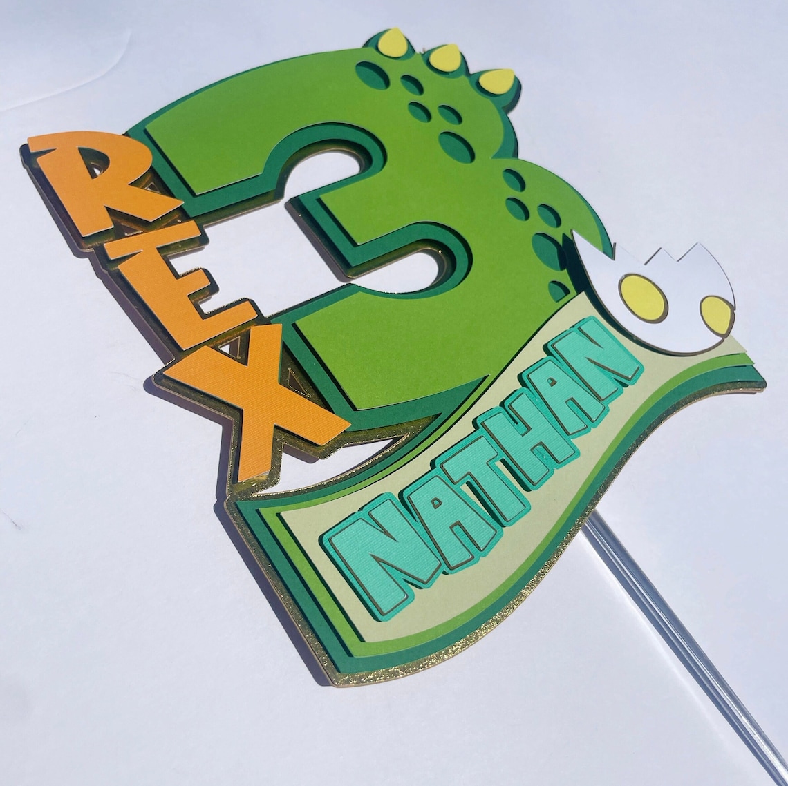 Three-rex Cake Topper, 3-rex Birthday Party, Dinosaur Cake Topper ...