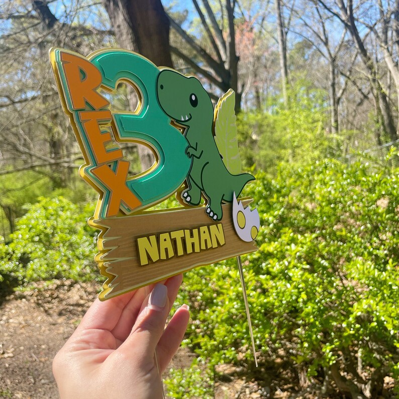 Three-rex Cake Topper, 3-rex Birthday Party, Dinosaur Cake Topper ...