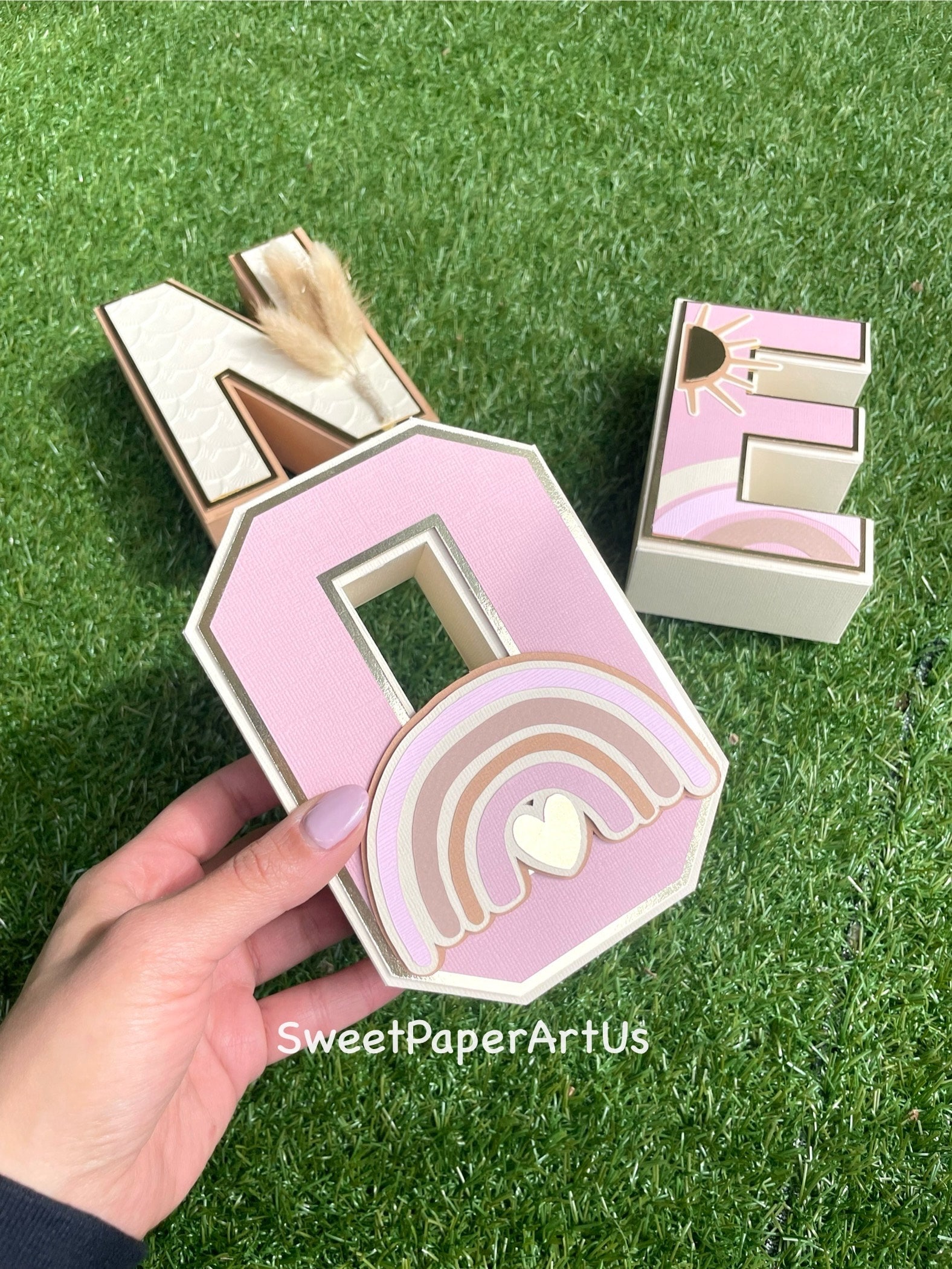 Boho Rainbow Party, ONE 3D Letters, Personalized 3D Letter, Party ...