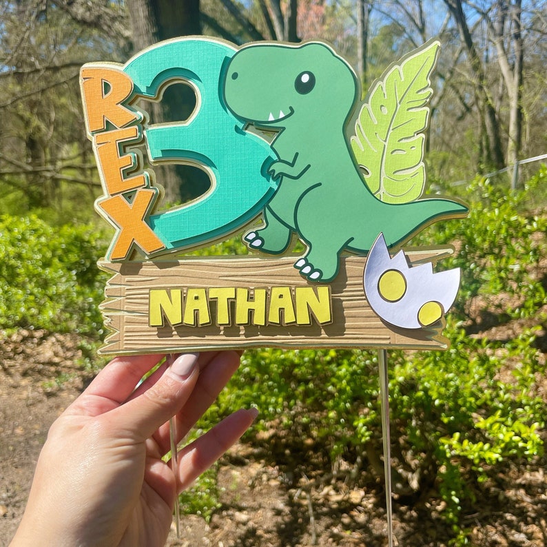 Three-rex Cake Topper, 3-rex Birthday Party, Dinosaur Cake Topper ...