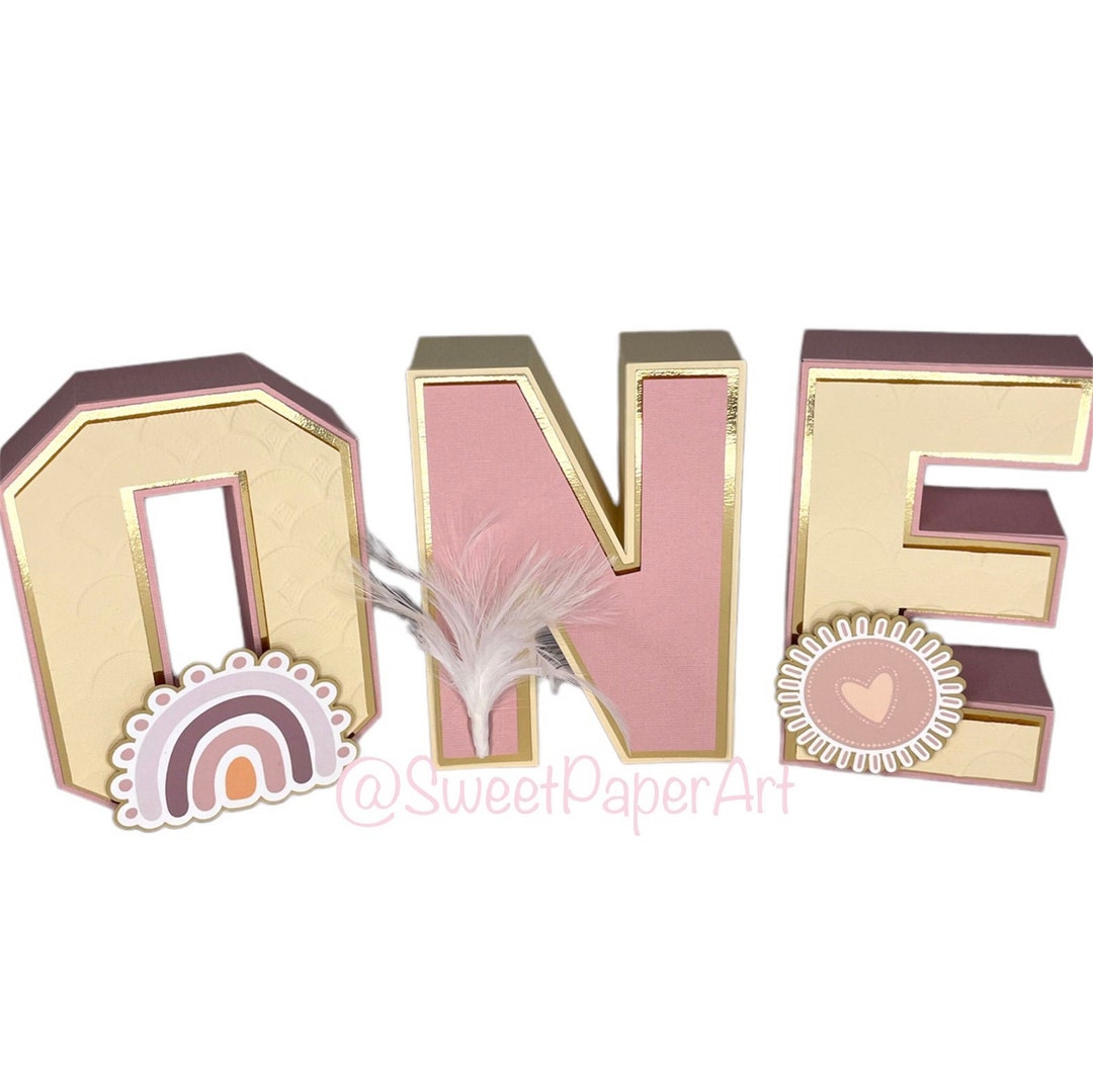 Boho Rainbow Party ONE 3D Letters Personalized 3D Letter - Etsy