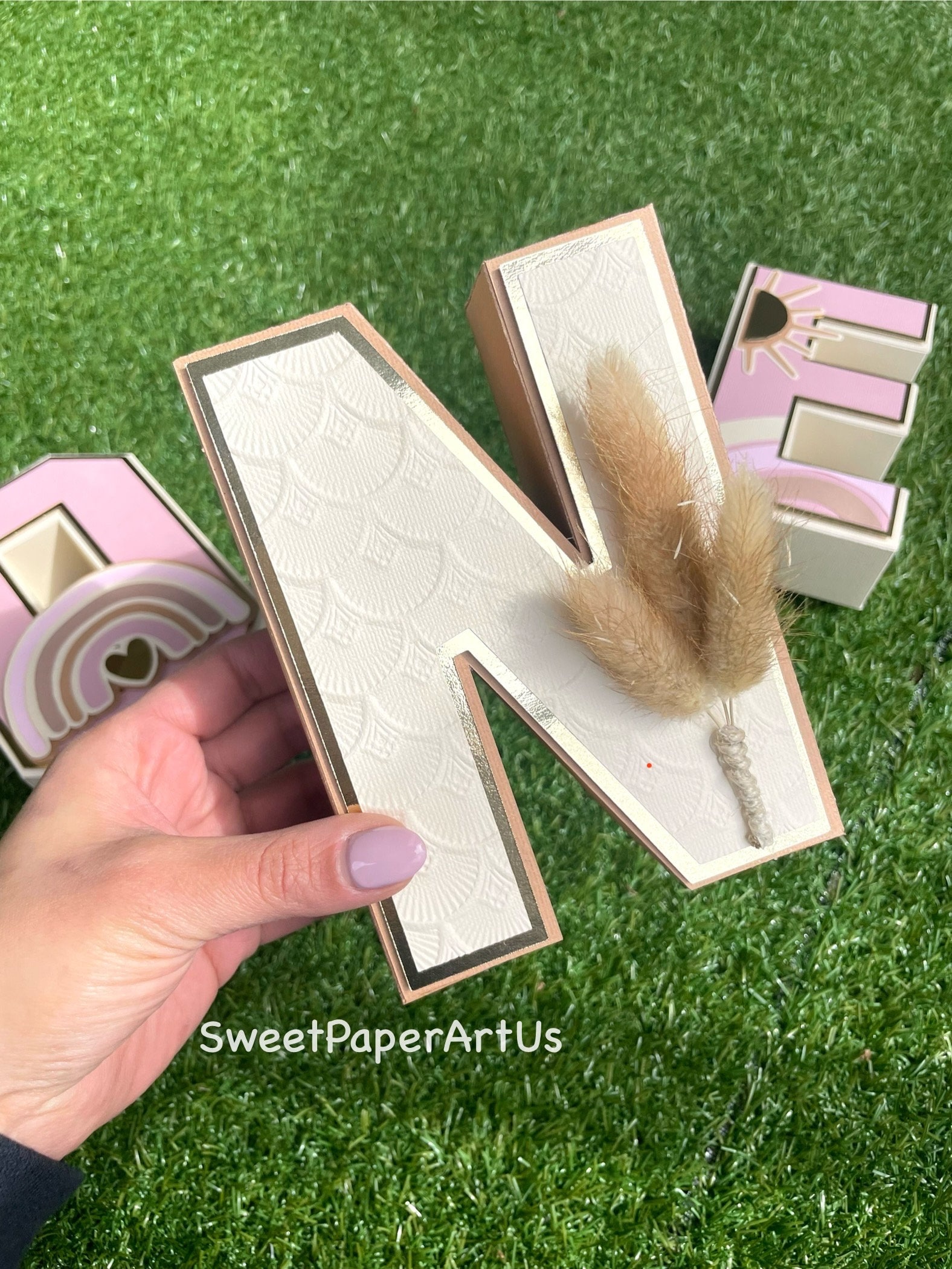 Boho Rainbow Party, ONE 3D Letters, Personalized 3D Letter, Party ...