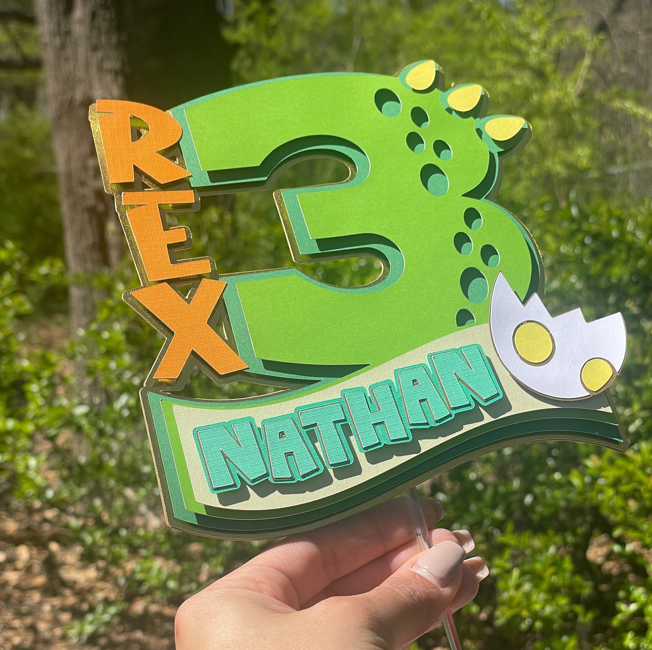 Three-rex Cake Topper, 3-rex Birthday Party, Dinosaur Cake Topper ...