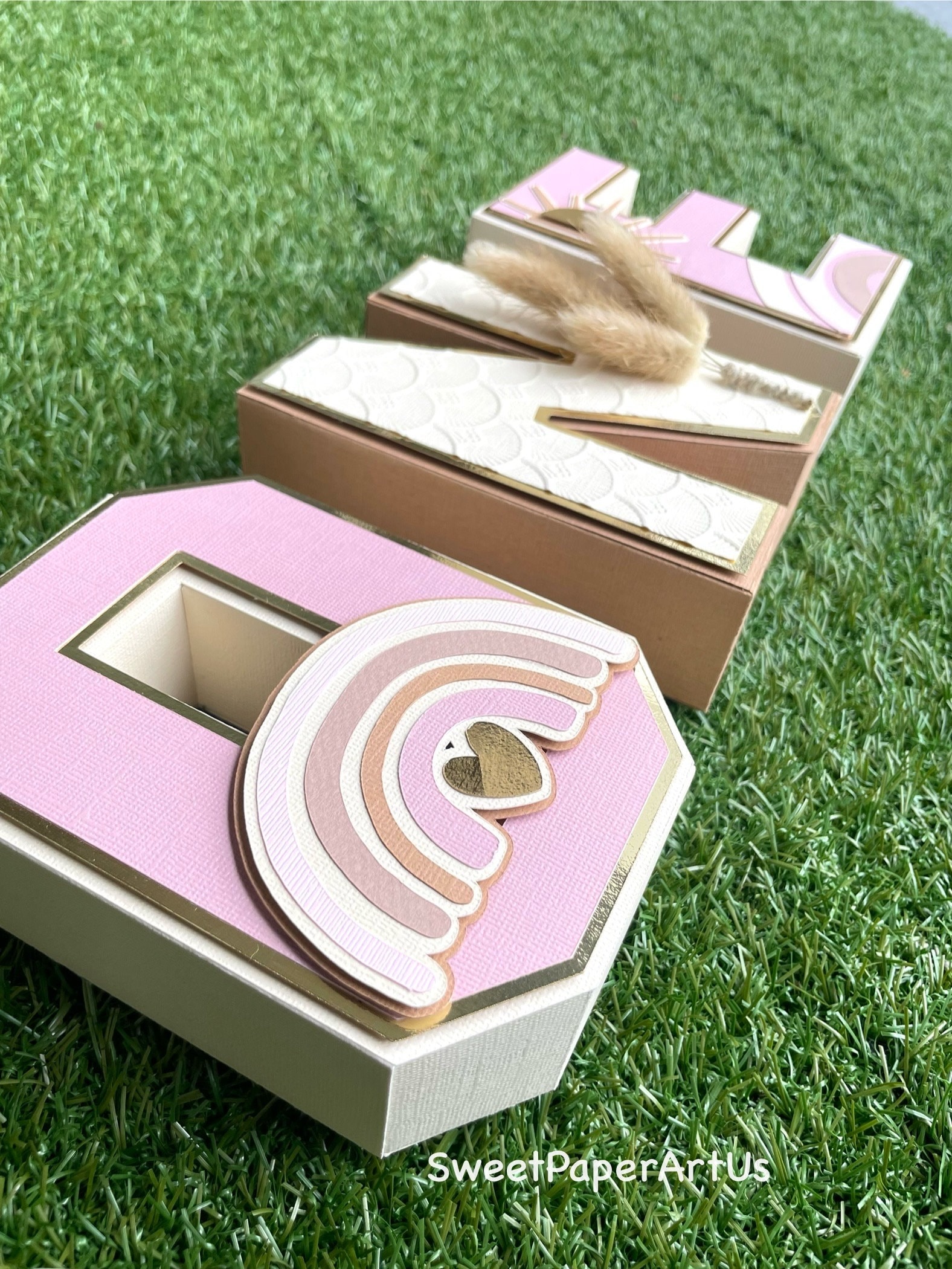 Boho Rainbow Party, ONE 3D Letters, Personalized 3D Letter, Party ...