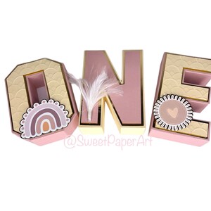 Boho Rainbow Party ONE 3D Letters Personalized 3D Letter - Etsy