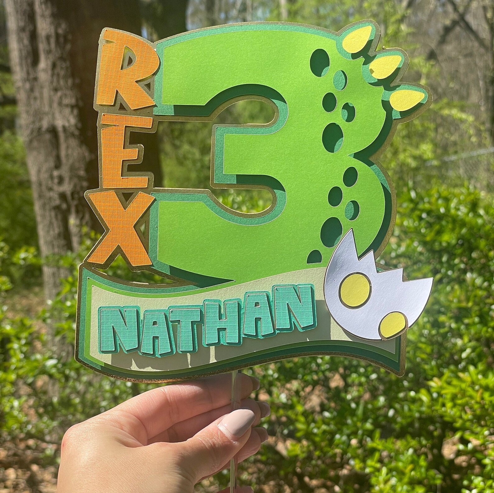 Three-rex Cake Topper, 3-rex Birthday Party, Dinosaur Cake Topper ...