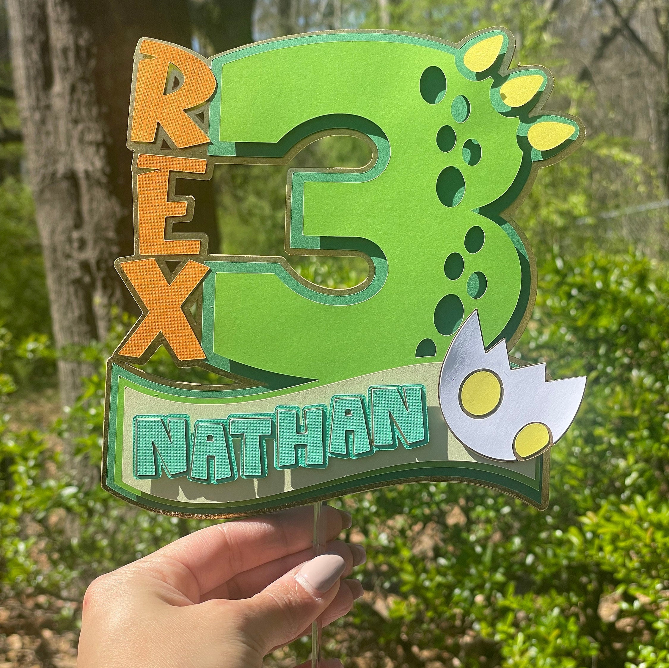 Three-rex Cake Topper, 3-rex Birthday Party, Dinosaur Cake Topper ...
