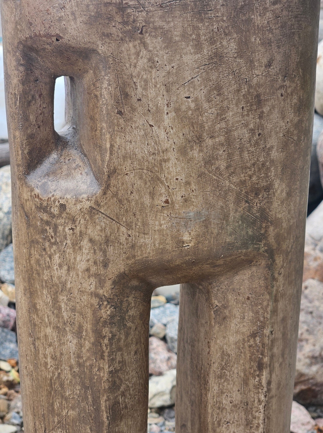 Boho Red Clay MCM Art Nouveau Floor Vase Primitive Finish LARGE at 21 ...