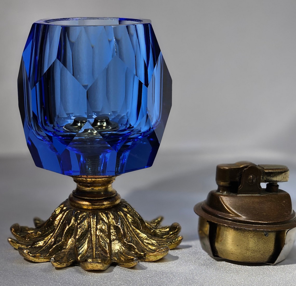 MCM Cobalt Blue Crystal Stache Lighter .... - Etsy