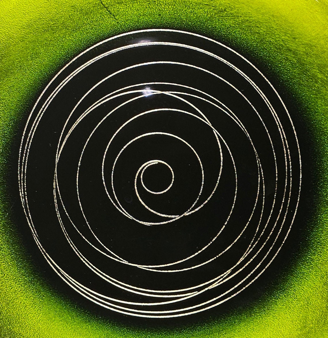 MCM Lime Green & Gold-dust Glass Plates Set of 6 .. - Etsy