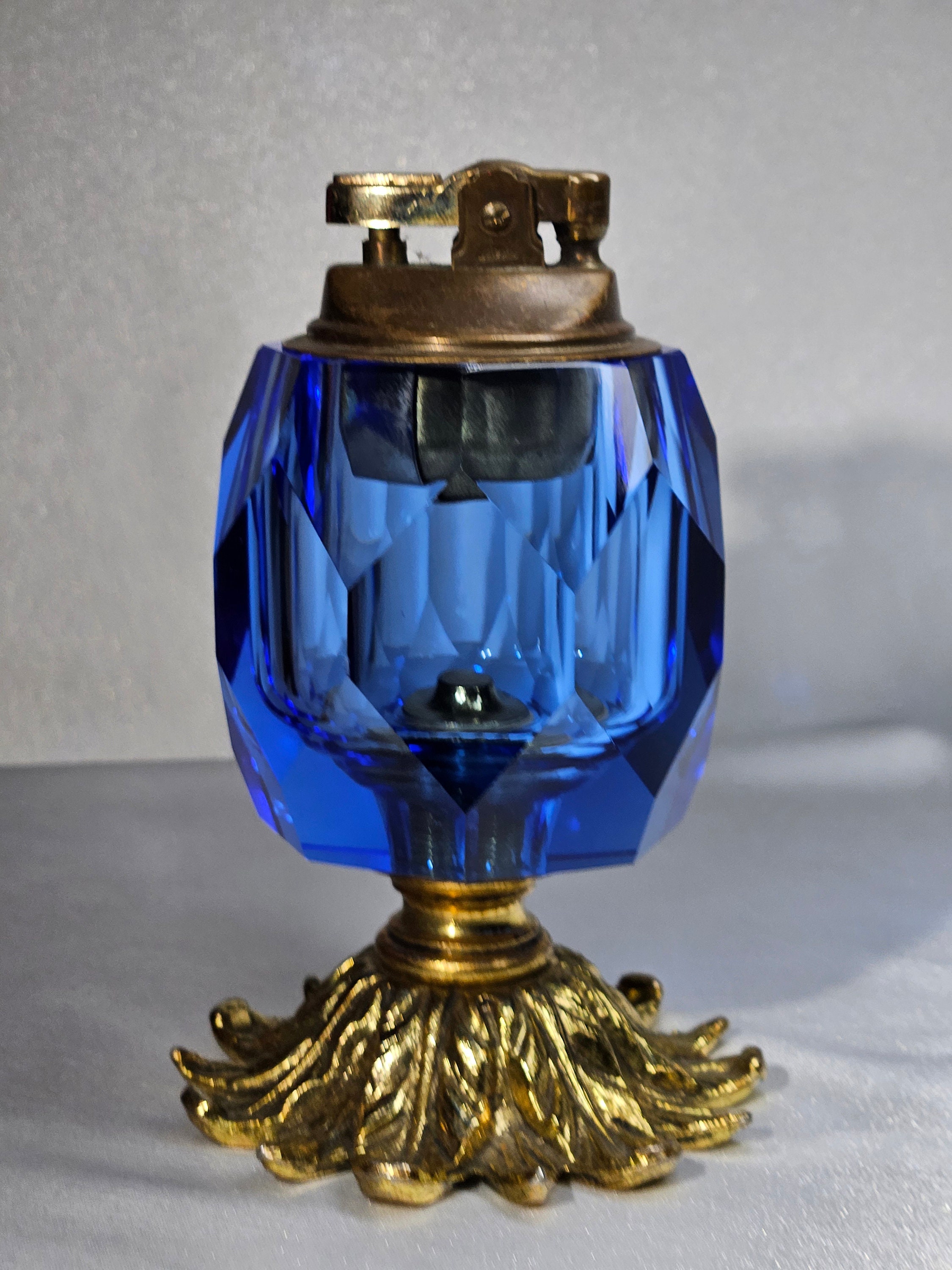 MCM Cobalt Blue Crystal Stache Lighter .... - Etsy