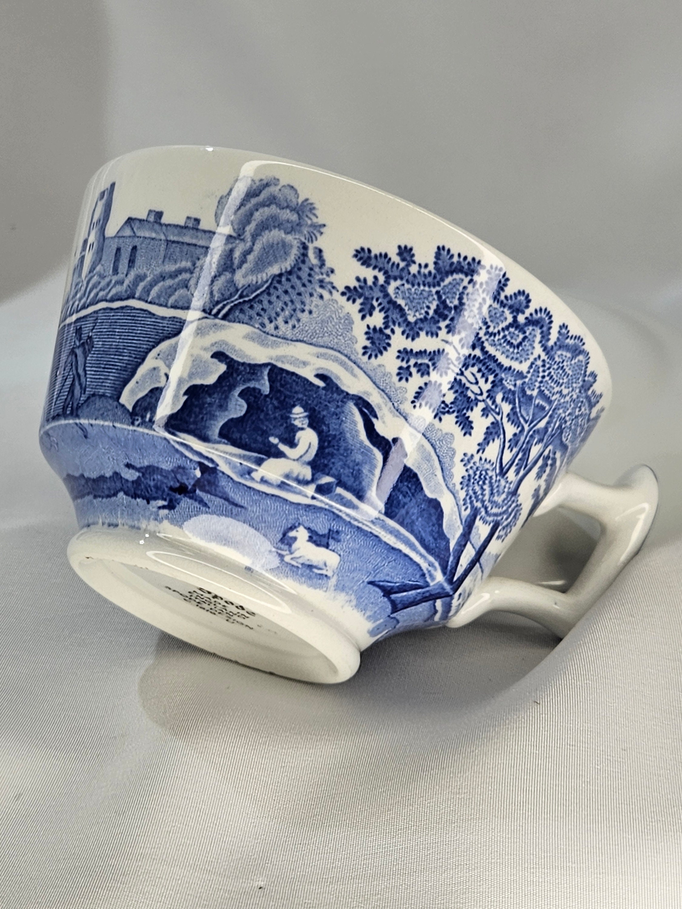 Original Spode Blue Italian Decorative Tea Cup Saucer Set , Authentic ...