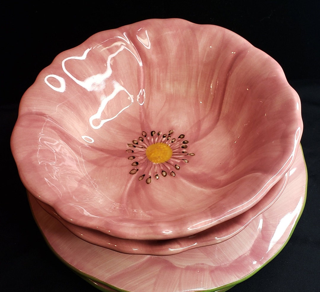 Elegant NEW Franciscan Desert Rose Soup & Salad Service for 2 - Etsy