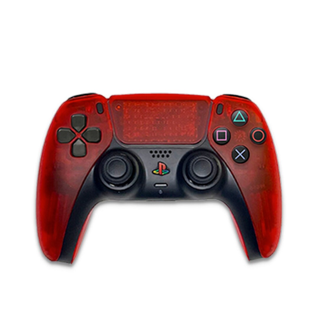 Retro PS2 Inspired Transparent Red Playstation 5 Dualsense Controller ...