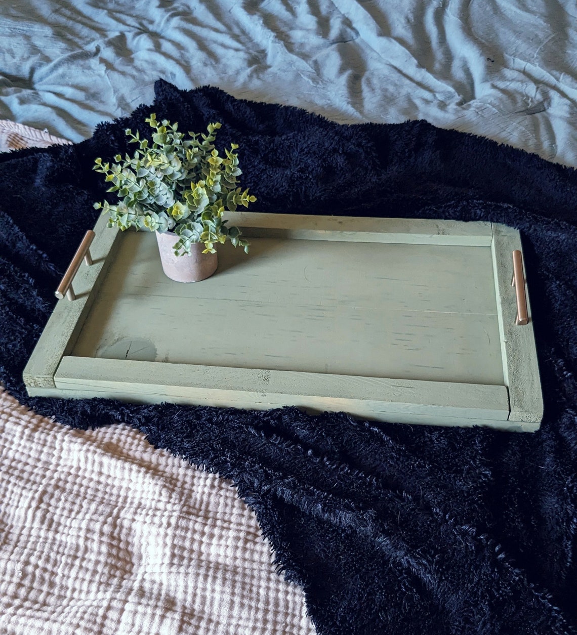 Rustic Breakfast Tray With Handles Table Setting Centerpiece - Etsy