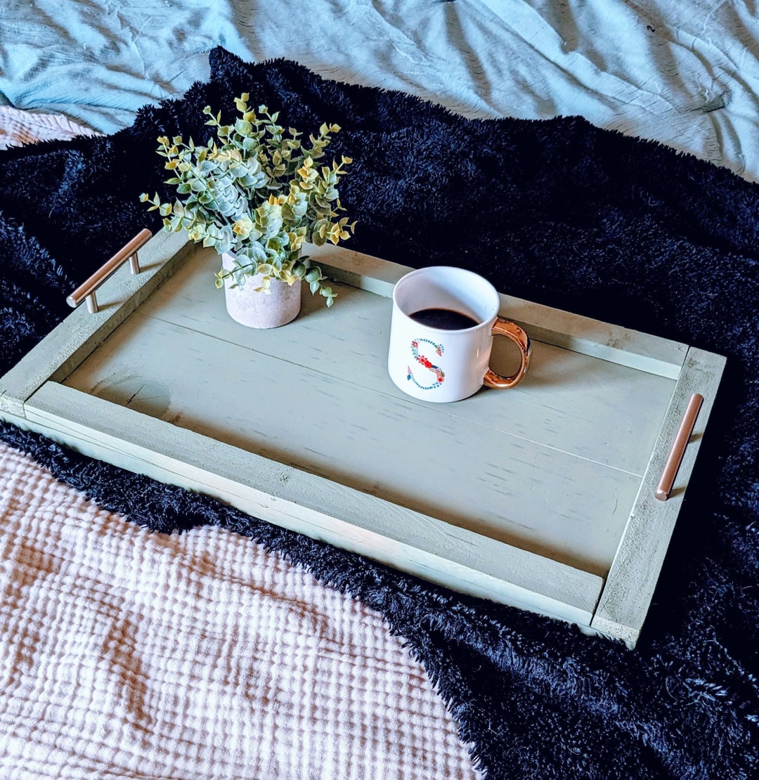 Rustic Breakfast Tray With Handles Table Setting Centerpiece Farmhouse ...