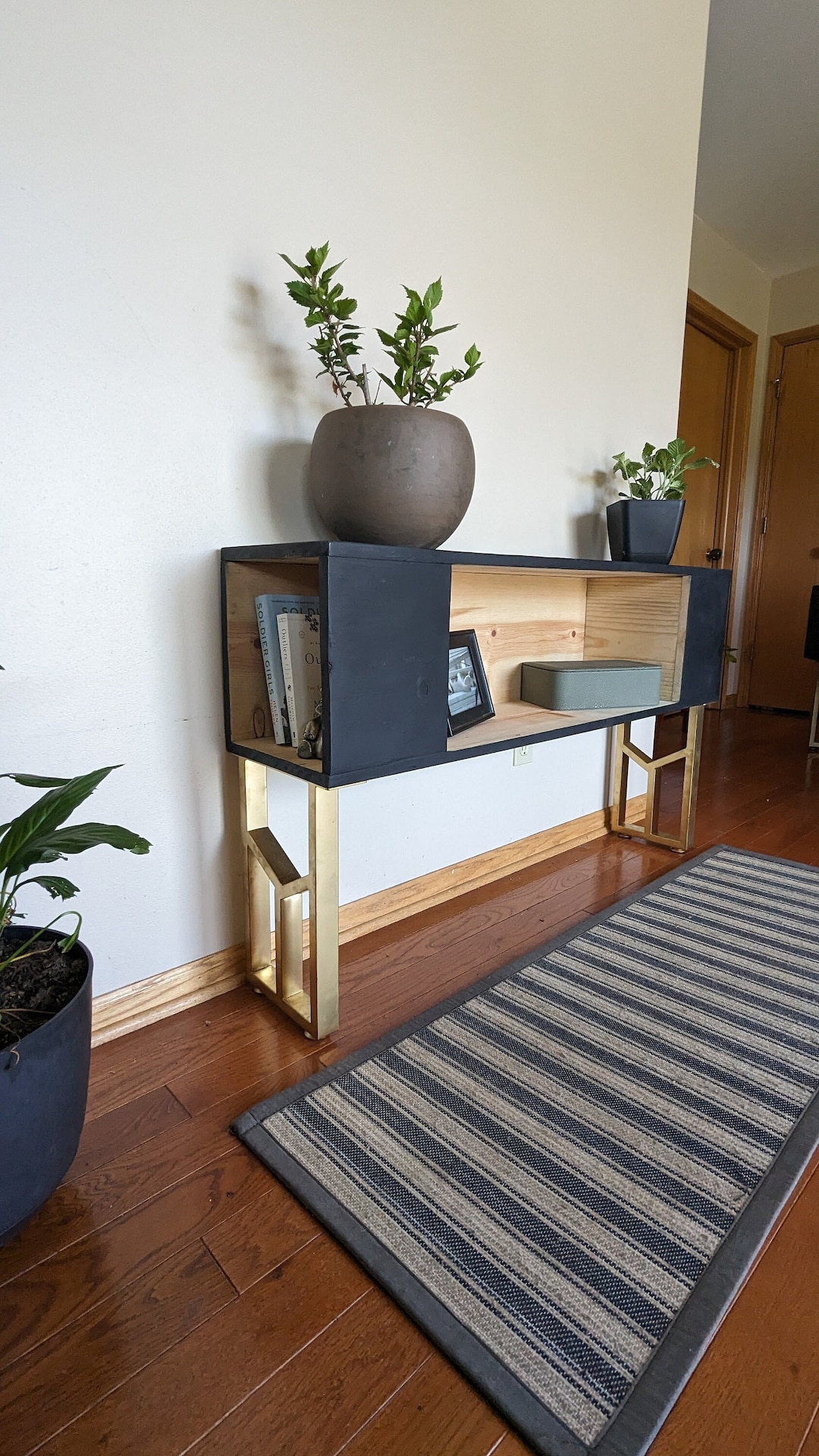 Handmade Rustic Wooden Storage Console, Hallway Entryway Artisan ...