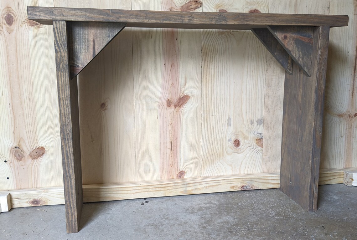 Narrow Console Table Rustic Wood Entryway Plant Stand Behind - Etsy