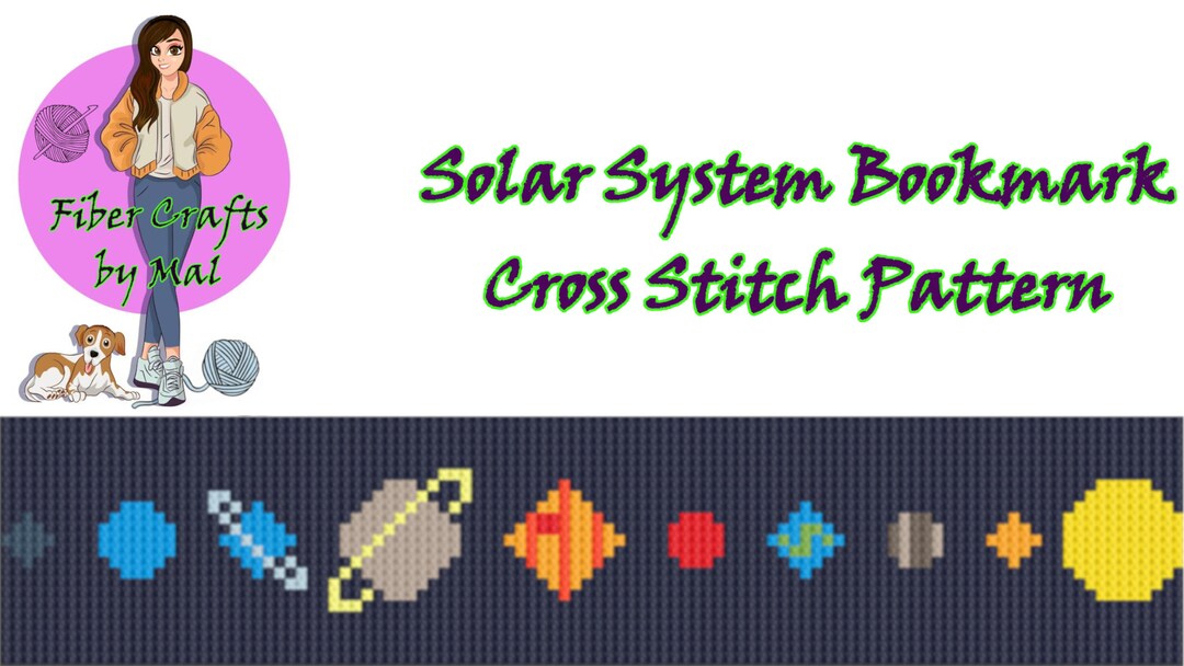 Cross Stitch Pattern - Solar System Bookmark - Printable PDF Download ...