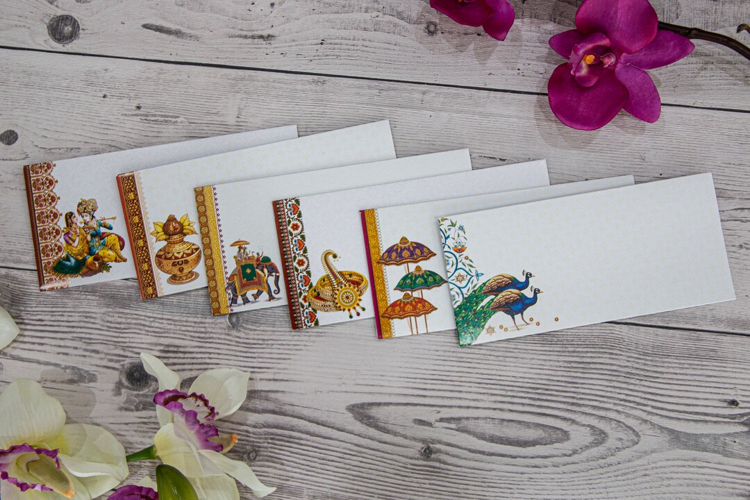 Money Envelope Gift 10 Pack Indian Wedding Decretive White Shagun ...