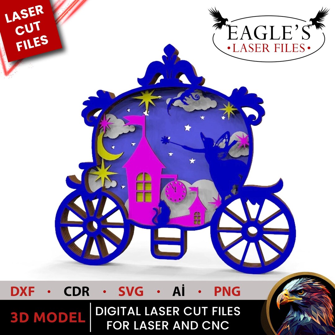 Laser Cut SVG Files Bestseller Cinderella Carriage Laser Cut Files: 3mm ...