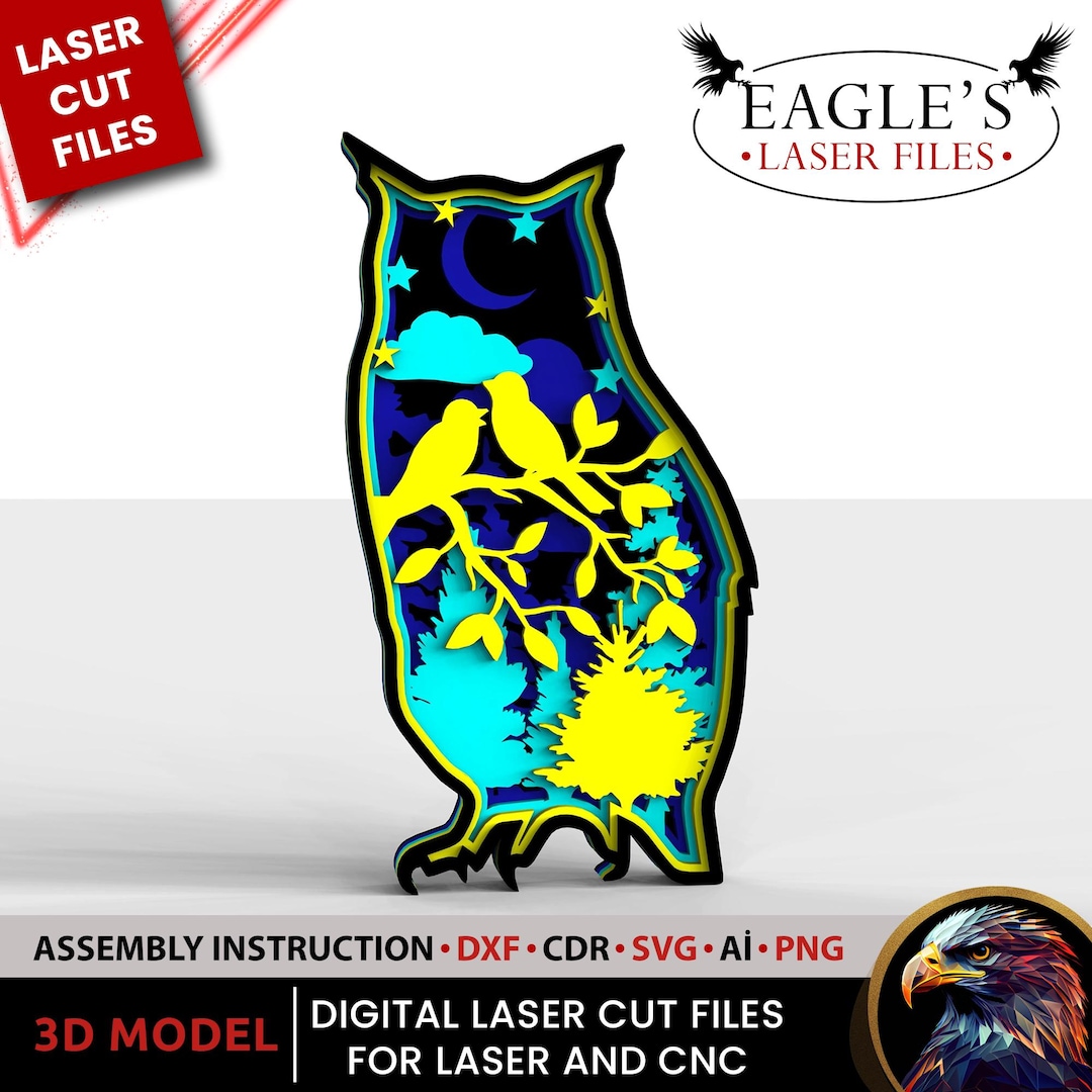 Laser Cutting Files Svg Owl Our File Consists of 5 Layers and is ...