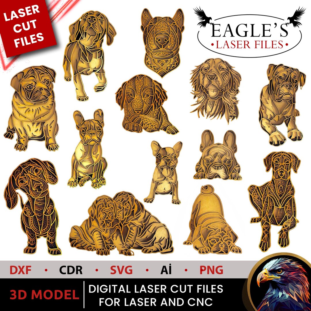 Laser Dog Files, Dog Svg Files, Laser Cut Files, Svg Files, Lightburn ...