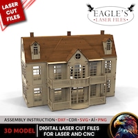 Laser Cut Doll House Model Cdr Dxf Svg Pdf File - Etsy UK