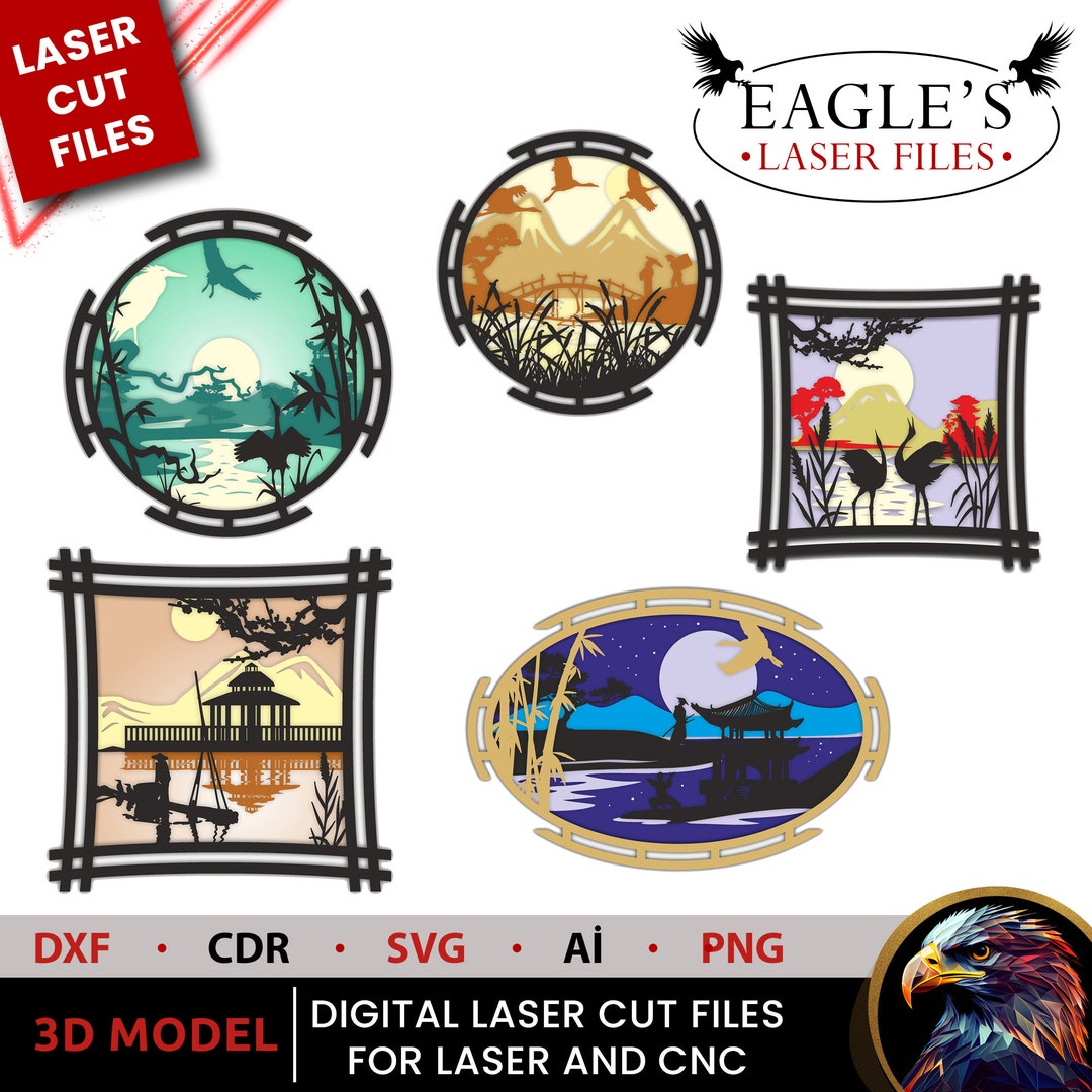 Laser Svg Pack Layered 3D Laser Cutting Files, Far East Files, Laser ...