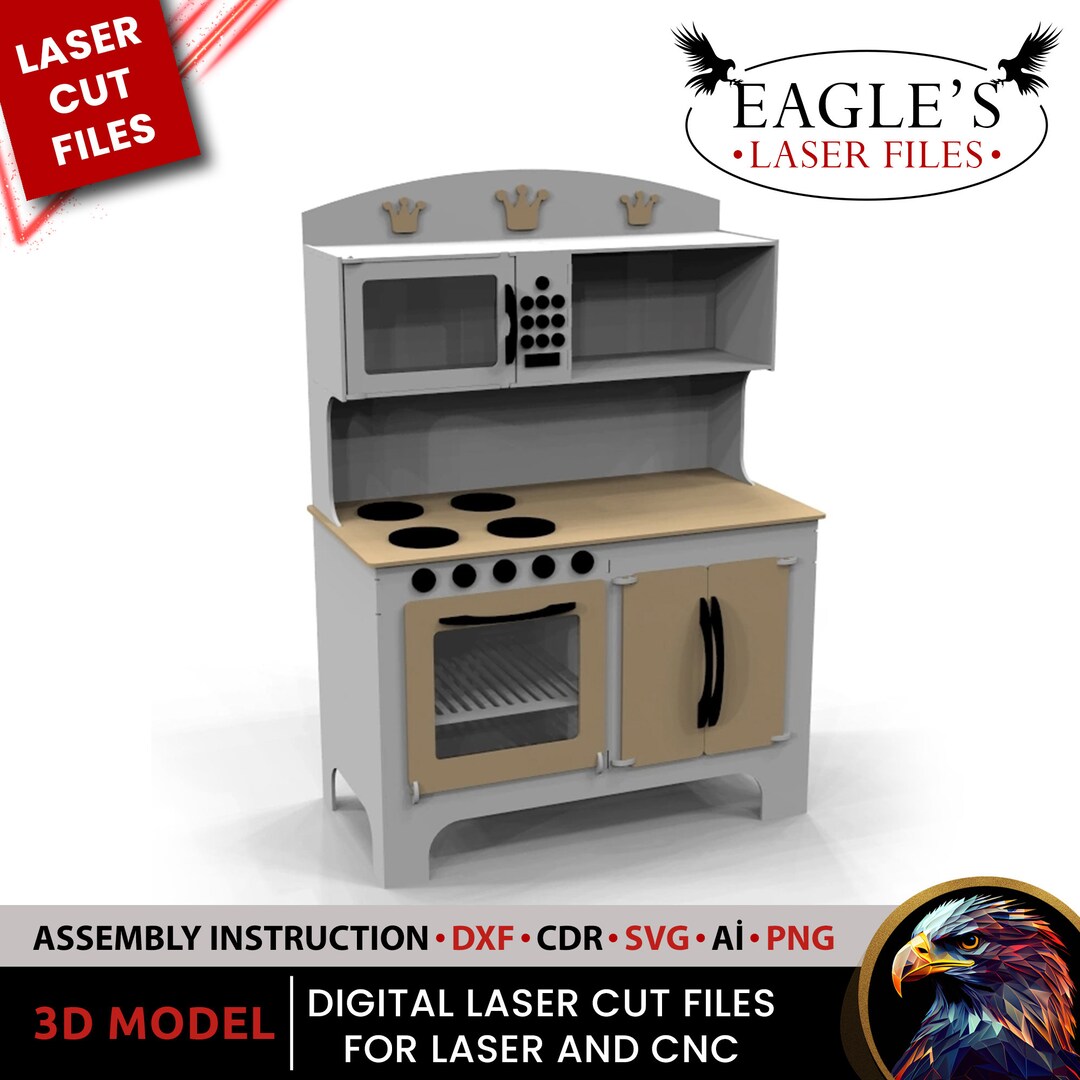 Laser Cnc Cut Game Kitchen Files Size 100cmx70cmx35cm Thickness 6 and 3 ...