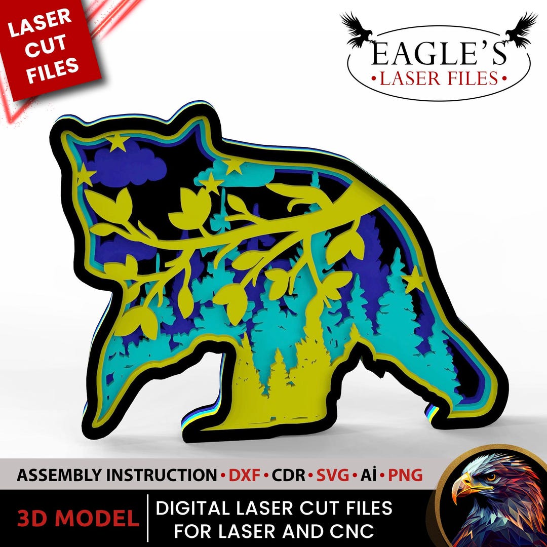 Laser Cutting Files Svg Bear Our File Consists of 5 Layers and is ...