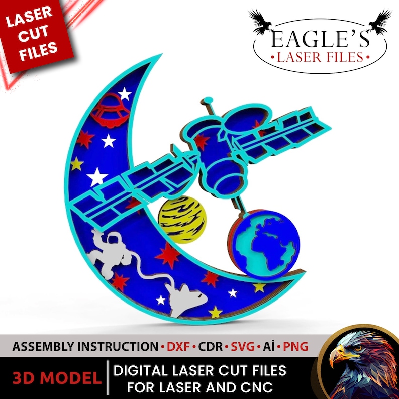 Space Multilayer SVG Bundle | for Glowforge & Xtool - Astronaut, Rocket ...