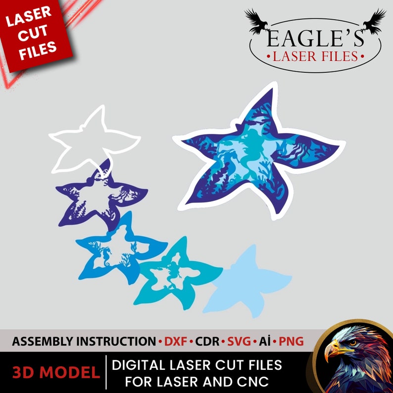 Laser Cut SVG Files - Layered Ocean Animals SVG Bundle Dolphin, Shark ...