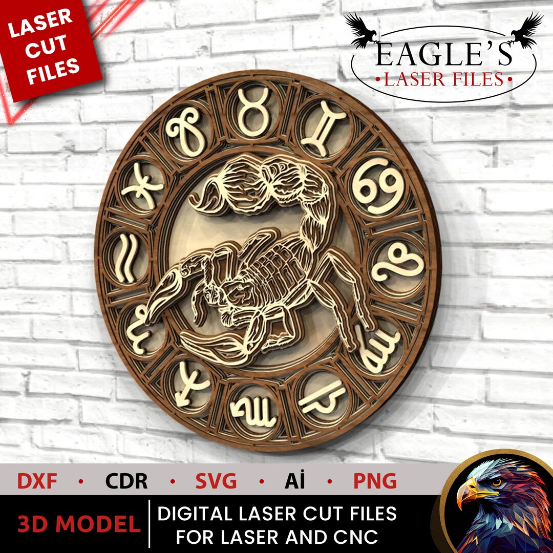 Laser Cut Multi Layered Zodiac Scorpius Files, Horoscope Scorpius Files ...