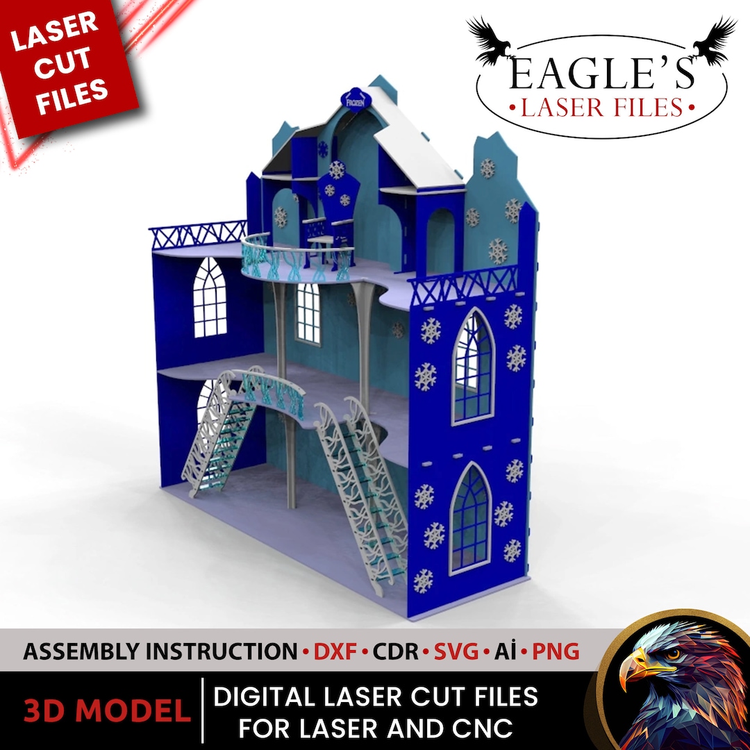 Frozen Doll House Dxf Svg Cdr Png Pdf Ai Formatsbundle 3D Svg, Layered ...