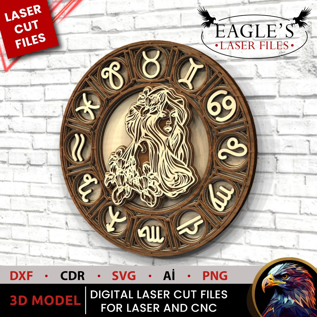 Multi Layered Zodiac Virgo Files, Horoscope Virgo Files, Laser Cut ...