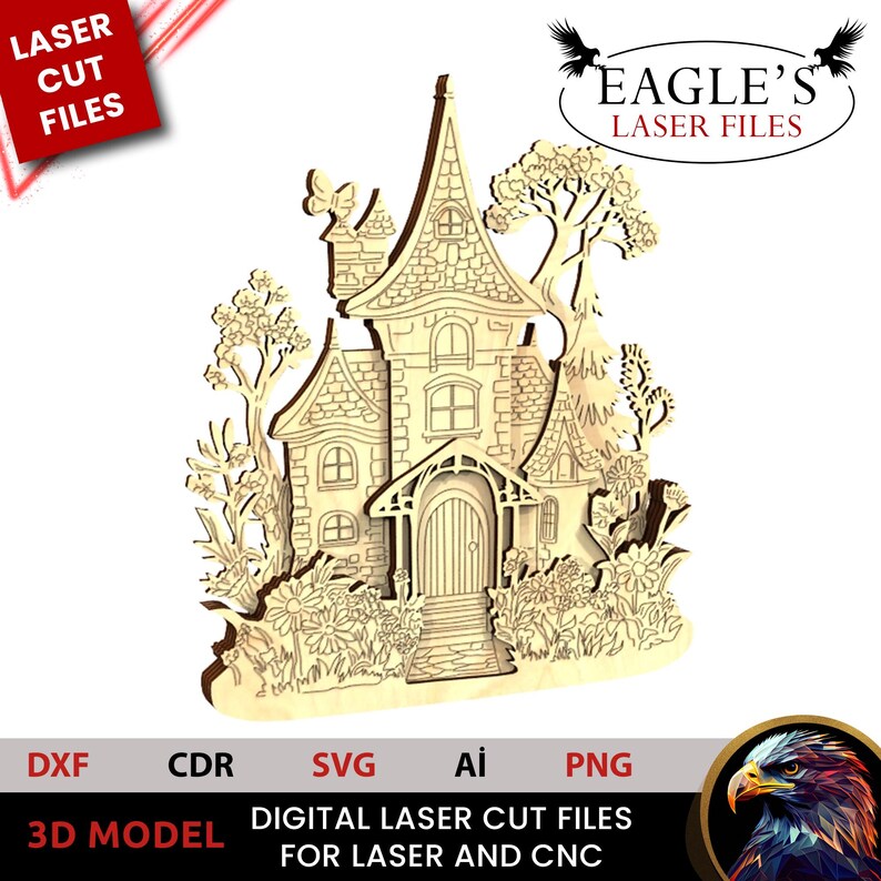 Fairy Tale House Laser Cut Files Multilayer SVG DXF, Glowforge Ready ...
