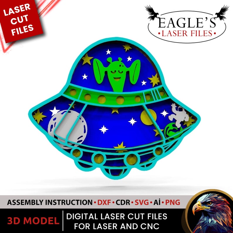 Space Multilayer SVG Bundle | for Glowforge & Xtool - Astronaut, Rocket ...